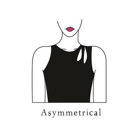 Asymmetrical Neckline Type Illustration Types Of Necklines Neckline