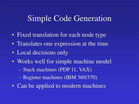 Ppt Code Generation Simple Register Allocation Powerpoint