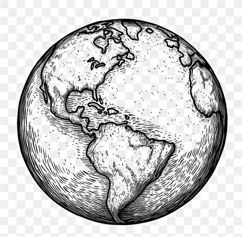 Planet Earth Drawing Black And White