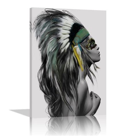 Beautiful Native American Girl Drawing