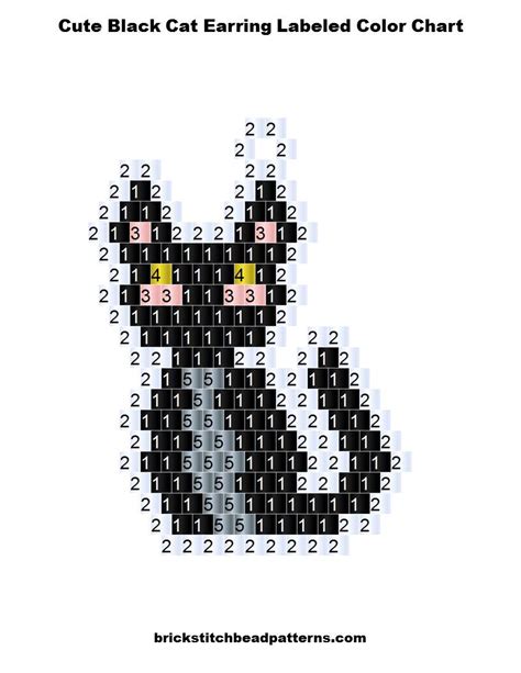 Brick Stitch Bead Patterns Journal Free Super Cute Black Cat Earring