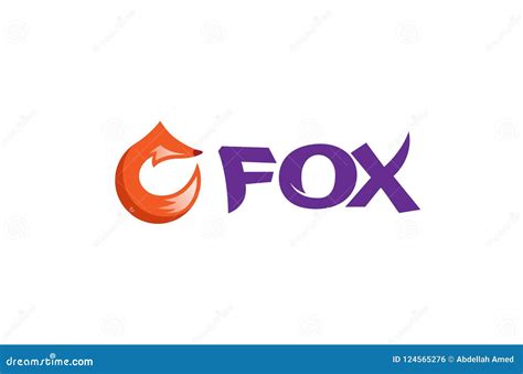 Fox Red Text Tail Text Typography Logo Stock Vector Illustration Of