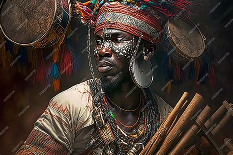 African Tribal Man Painting