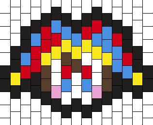 TADC Pomni Charm Pony Bead Patterns Characters Kandi Patterns For Kandi Cuffs