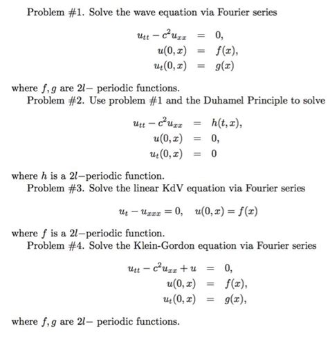 Solved Solve The Wave Equation Via Fourier Series Utt C2