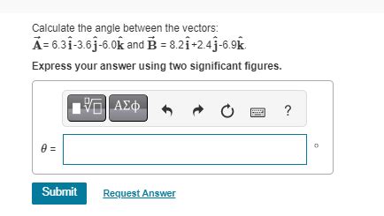 Solved Calculate The Angle Between The Vectors Chegg