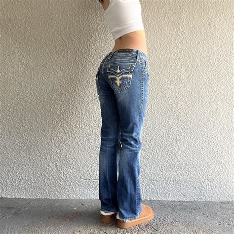 Y2k Rock Revival Lowrise Flare Jeans Waist Band Is Depop