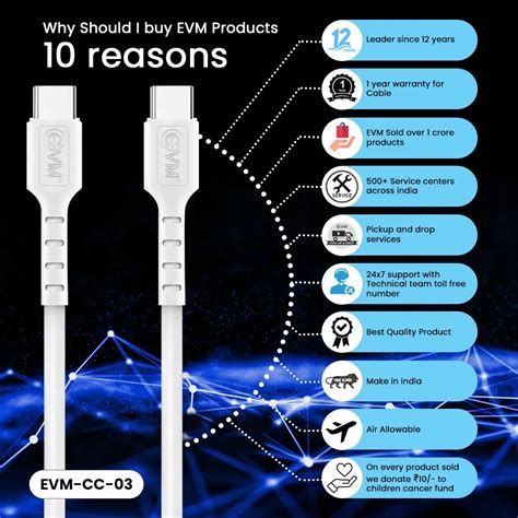Evm Type C To Type C Charge And Sync Cable Evm Cc 03 Golchhacomputer Com