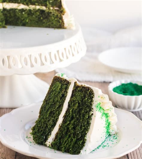 Green Velvet Cake With Baileys Cream Cheese Frosting