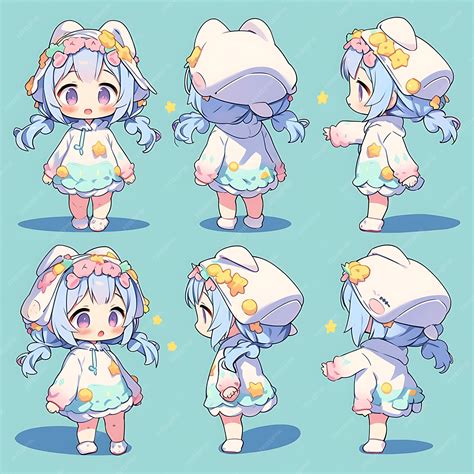 Premium Photo Character Anime Of Female Bunny Chibi Kawaii