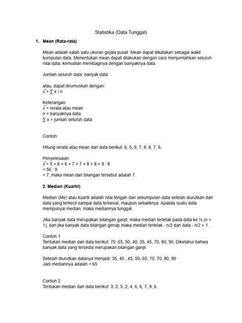 Statistika Data Tunggal Pdf