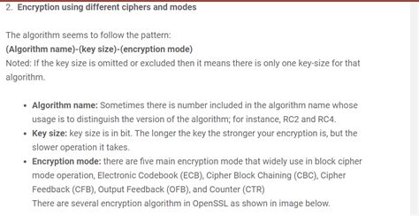 2 encryption using different ciphers and modes the