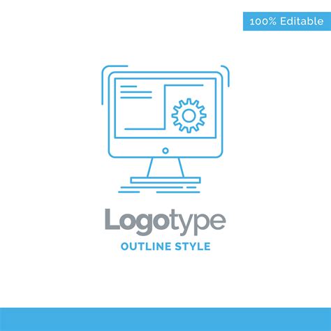 Blue Logo Design For Command Computer Function Process Progress