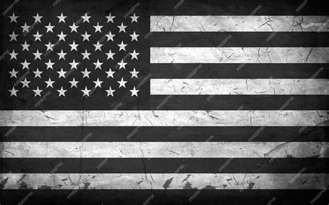 Premium Vector Black And White Flag Of The United States Of America