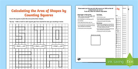 Calculate Area By Counting Squares Worksheet Worksheet Worksheet