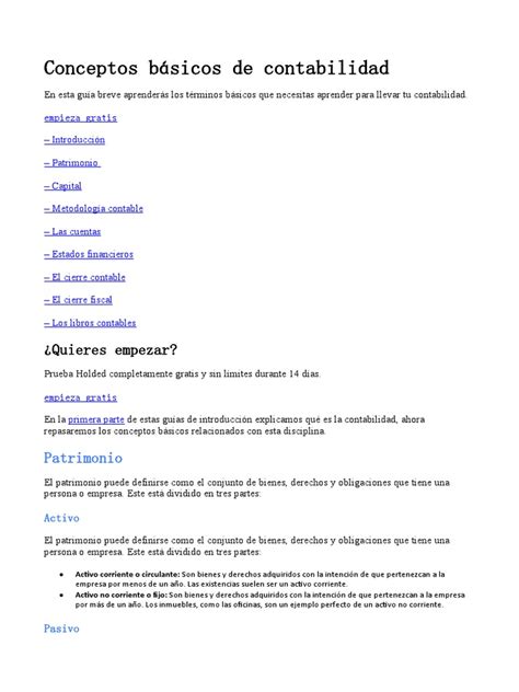 Guía De Conceptos Básicos De Contabilidad Pdf Contabilidad Estado