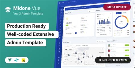 Midone Tailwind Css 3 Vuejs 3 Admin Dashboard Template Html Version