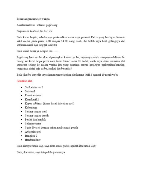 Pemasangan Kateter Wanita Pdf