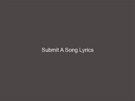 Submit A Song Lyrics Yeshua Now