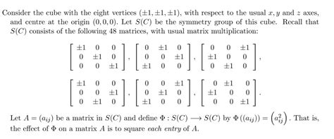 Solved Consider The Cube With The Eight Vertices 1 1