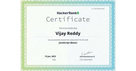 vijay kumar reddy on linkedin hackerrank skill certificate