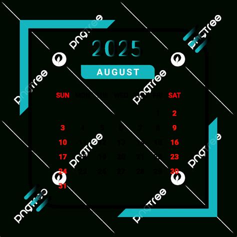 August 2025 Calendar Clip Art