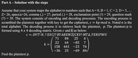 Part A Solution With The Steps Chegg