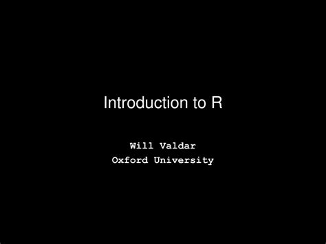 PPT Introduction To R PowerPoint Presentation Free Download ID 8718966