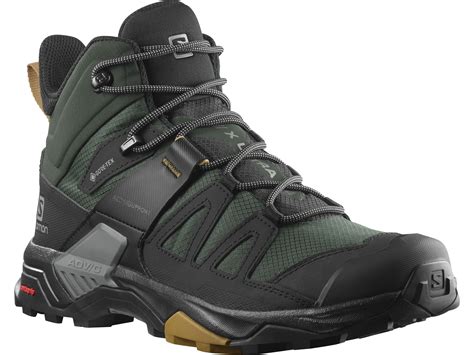 Salomon X Ultra 4 Mid GTX Hiking Boots Leather/Synthetic Green Gables ...