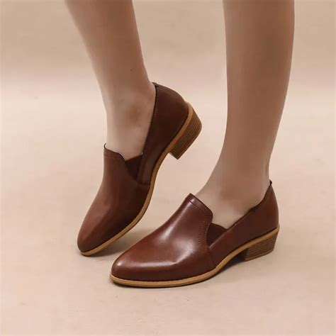 Womens Round Toe Loafers Autumn Style Comfortable Pu