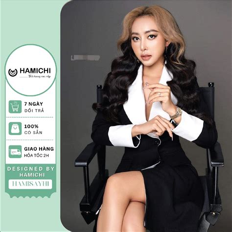 Vest đen Cổ Trắng Hàng Thiết Kế Loại 1 Váy Cách Điệu Dáng Dài Đầm Hàng Loại 1 Hamichi Fashion