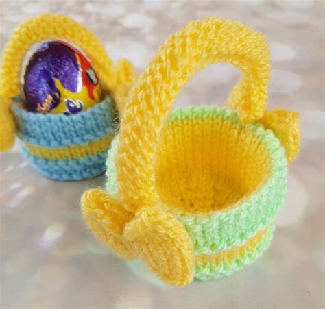 3 Easter Baskets Knitting Pattern Knitting By Post