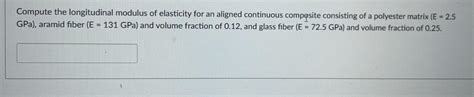 Solved Compute The Longitudinal Modulus Of Elasticity For An Chegg