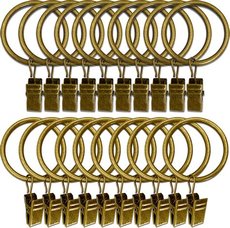 20 Pack Metal Curtain Rings With Clips Curtain Clip Rings Hooks For