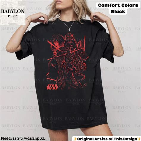Vintage Star Wars Villains T Shirt Retro Darth Vader Darth Maul Sith