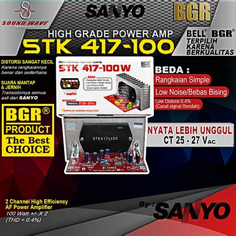 Jual Kit Stk 417 100 Sanyo Mini Size Stereo 100w Power Amplifier
