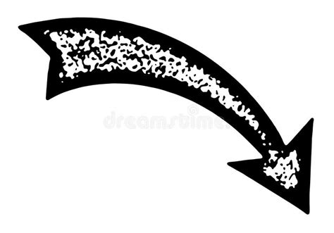 Black Textured Downward Curved Arrow Illustration Stock Vector Illustration Of Textured