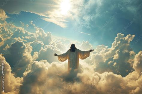 Stock Foto „jesus Christ Ascended In Heaven The Concept Of God