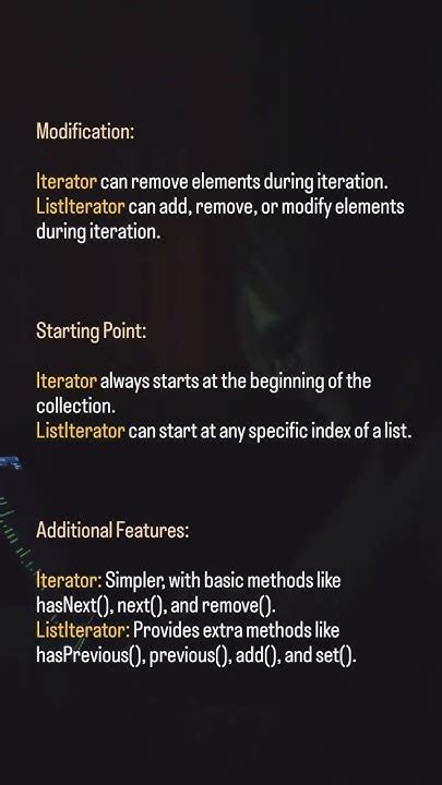 Iterator Vs Listiterator Corejava Javaee Collection Iterator List