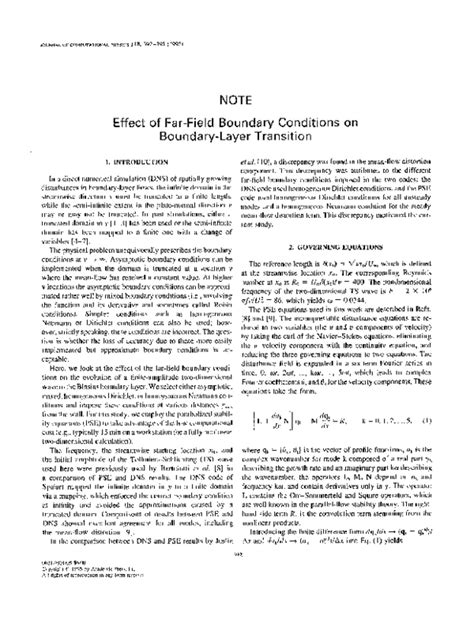 Pdf Effect Of Far Field Boundary Conditions On Boundary Layer Transition