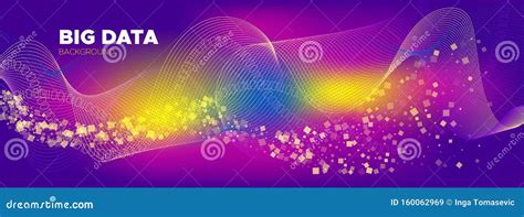 Big Data Analysis Yellow Technology Abstract Stock Vector