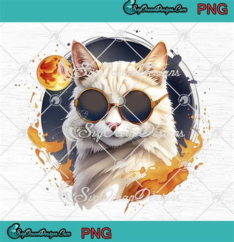 Cat With Solar Eclipse Glasses Png Total Solar Eclipse 2024 Png  Clipart Digital Download