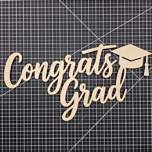 Congrats Grad Sign Graduation Party Sign Custom Wooden Backdrop Sign