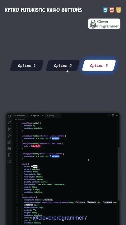 Retro Futuristic Radio Buttons Cleverprogrammer09 Html Css Coding