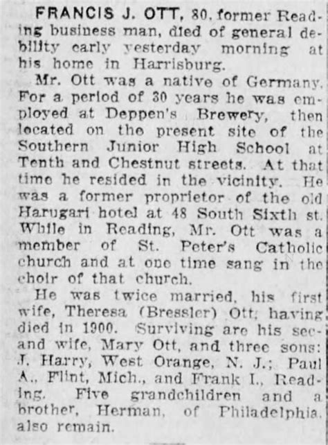 Franklin Ott 1845 1926 Find A Grave Memorial