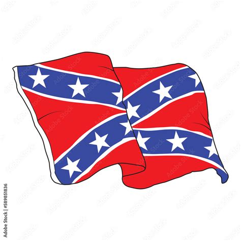 Vector Illustration Of A Waving Confederate Flag Stock Vector Adobe Stock