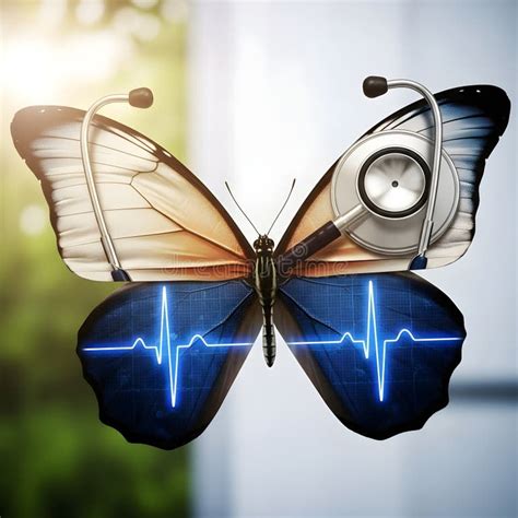 World Health Day Butterfly With Ecg Line Symbolizing Life And We Stock