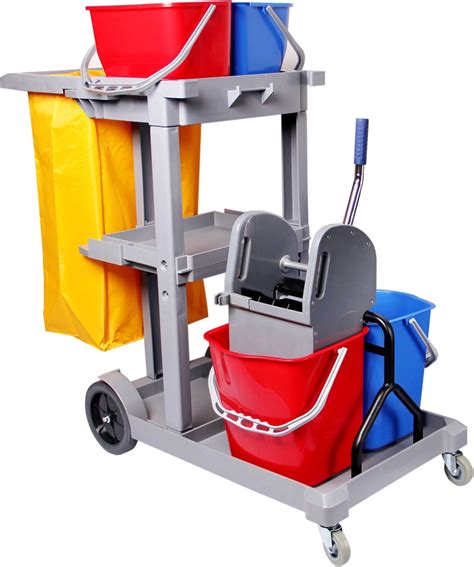 Manufacturer Cart Cleaning Mop Trolley Janitor Double Bucket Cleaning