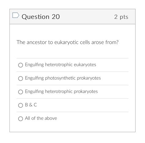 Solved Question 202 ﻿ptsthe Ancestor To Eukaryotic Cells