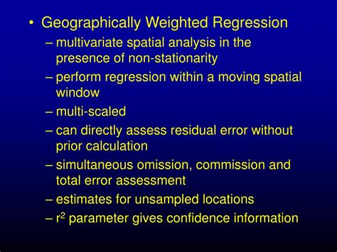 Ppt Spatially Assessing Model Error Using Geographically Weighted Regression Powerpoint
